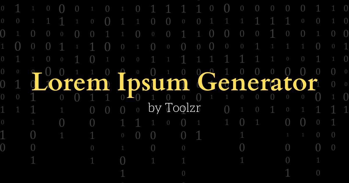 Free Online Lorem Ipsum Dolor Text Generator | Toolzr